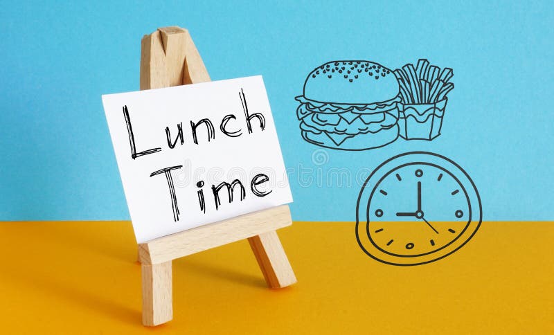 Lunch Time is Shown Using the Text and Picture of the Burger and the ...