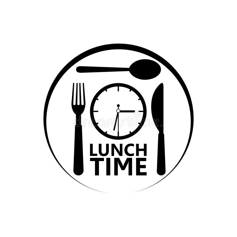 Lunch Time Simple Icon, Flat Design Isolated on White Background Stock ...