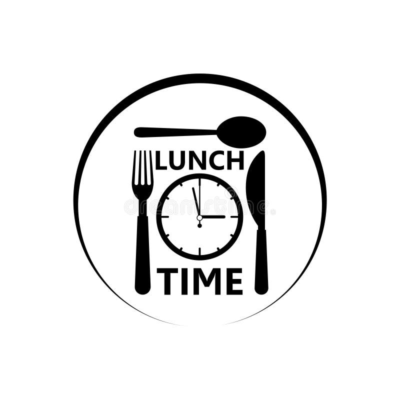 Lunch Time Simple Icon, Flat Design Isolated on White Background Stock ...