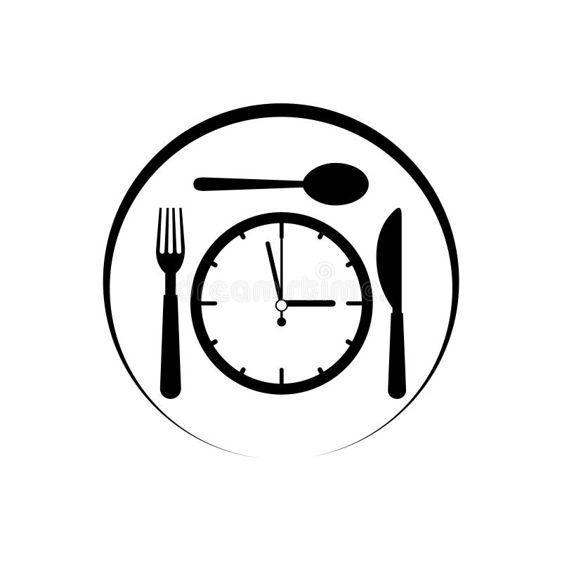 Lunch Time Simple Icon, Flat Design Isolated on White Background Stock ...