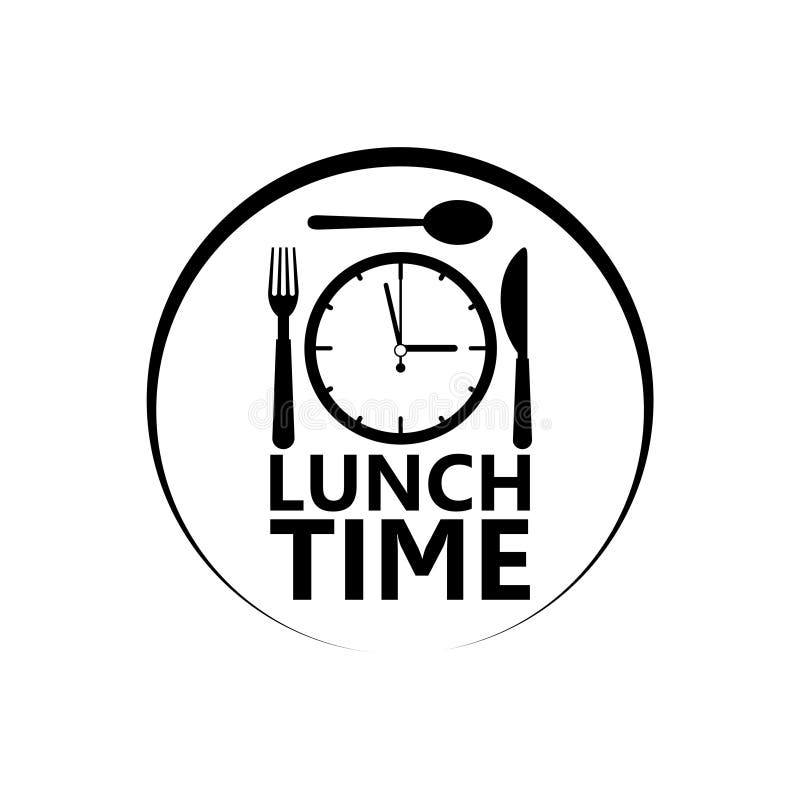 Lunch Time Simple Icon, Flat Design Isolated on White Background Stock ...