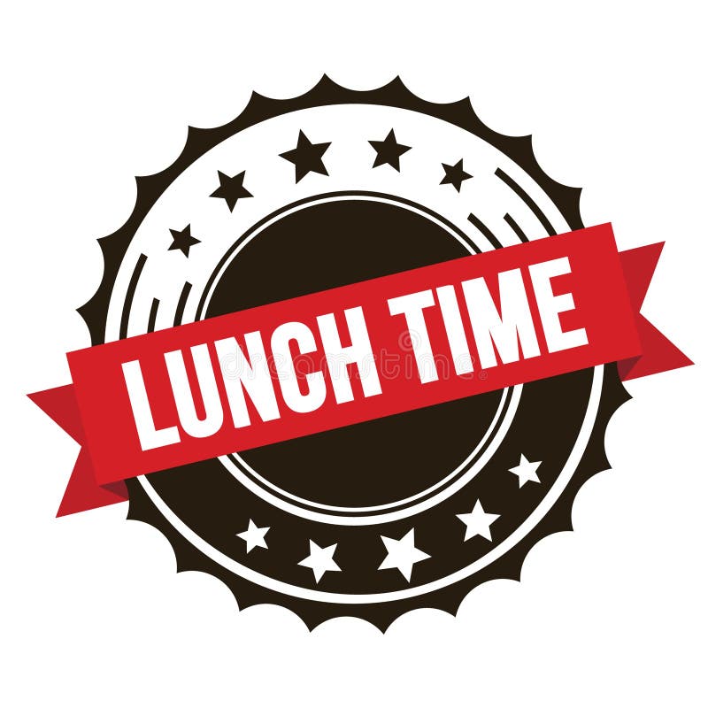 LUNCH TIME Text on Orange Grungy Round Stamp Stock Illustration ...