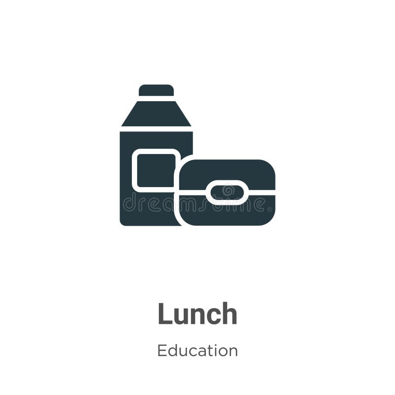 Lunch Vector Icon on White Background. Flat Vector Lunch Icon Symbol ...