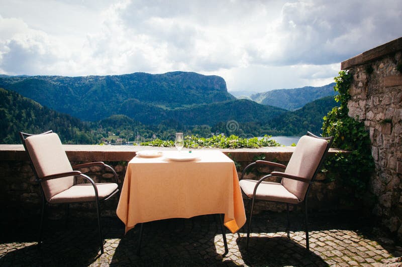 Lunch View from Bled Castle Stock Image - Image of dinner, stone: 96734767
