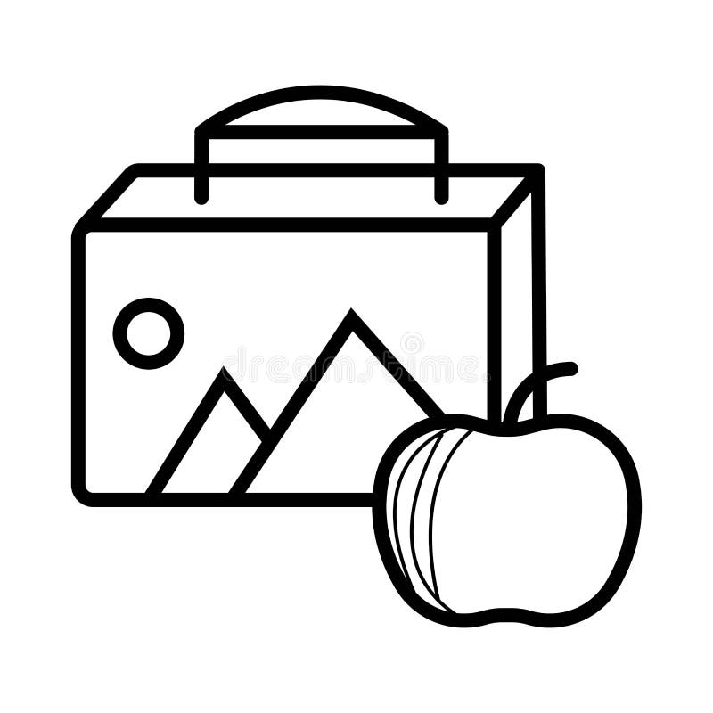Lunchbox pictogramvector vector illustratie. Illustration of punten ...
