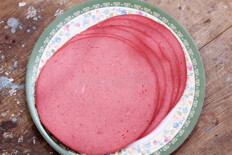 Luncheon meat stock image. Image of unhealthy, plate - 71433387