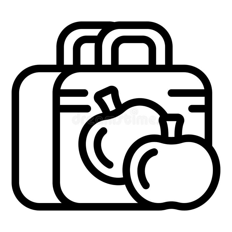 Lunchtime Fruit Icon Outline Vector. School Box Stock Vector ...