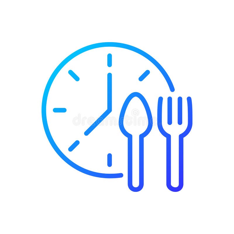 Lunchtime Pixel Perfect Gradient Linear Vector Icon Stock Illustration ...