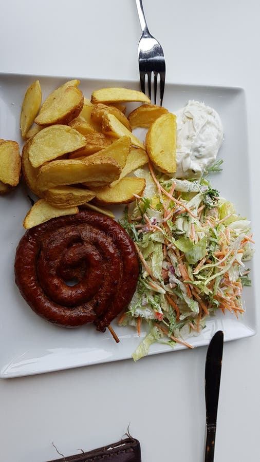 Lunchtime stock photo. Image of canteen, potatoes, salad - 162652146