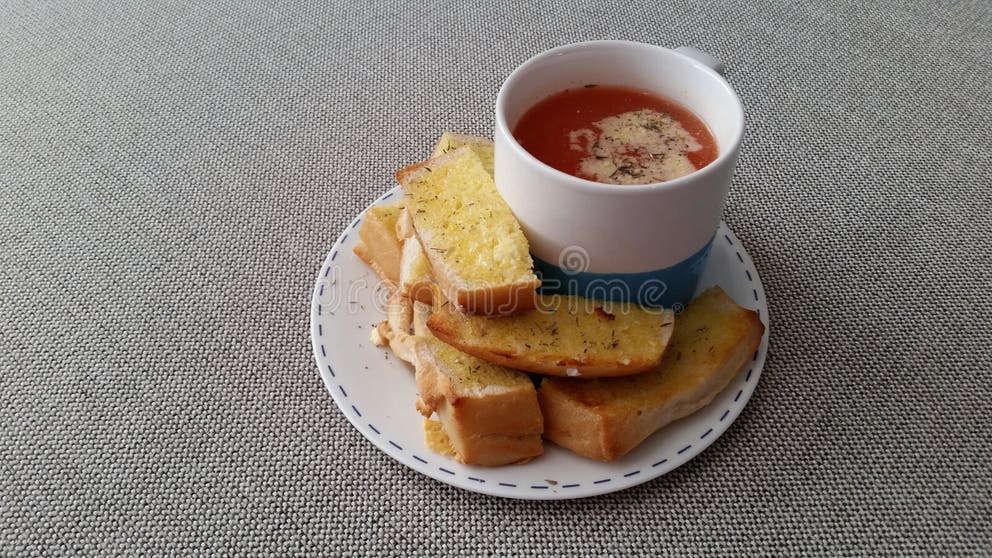 Lunchtime soup stock image. Image of delicious, bread - 118834007