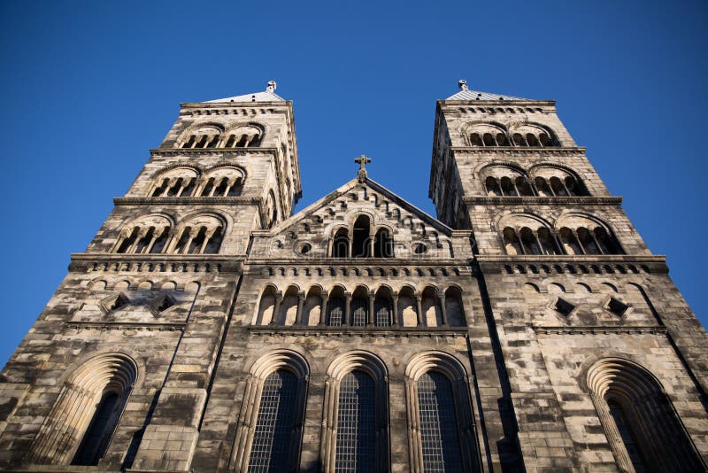 Lund Cathedral in Sweden, Viewed from Below Stock Image - Image of ...