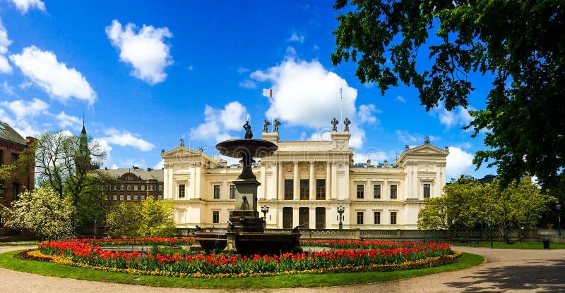 Main Building of the Lund University, Sweden Stock Image - Image of ...