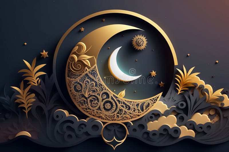 Lune du croissant ramadan illustration stock. Illustration du plage ...