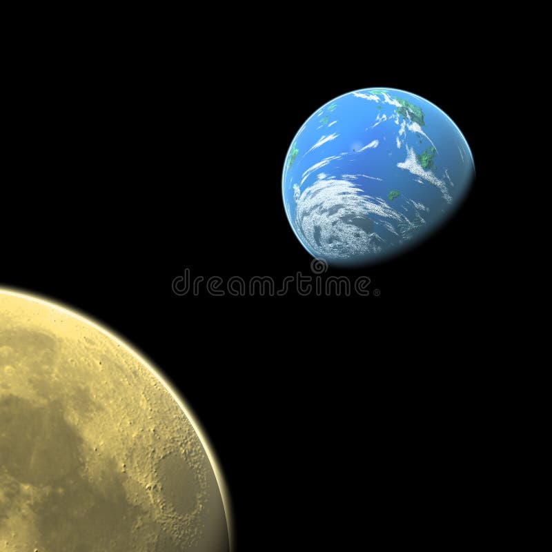 Vue de la terre de la lune illustration stock. Illustration of ...