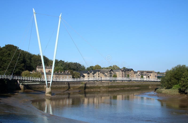 Lune Millenium Bridge, River Lune, Lancaster Stock Image - Image of ...
