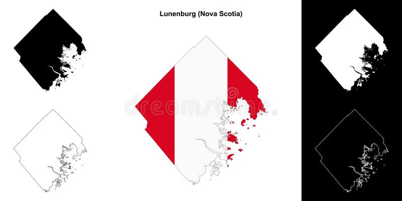 Lunenburg outline map stock vector. Illustration of blank - 361011203