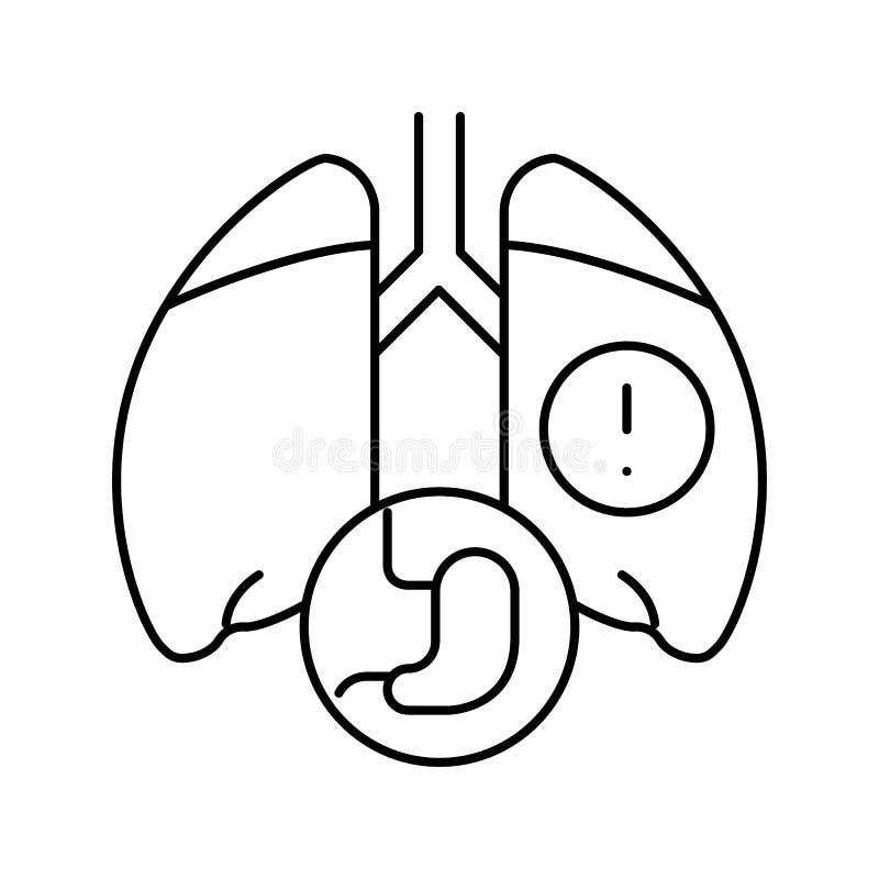 Lung or Breathing Problems Line Icon Vector Illustration Stock Vector ...
