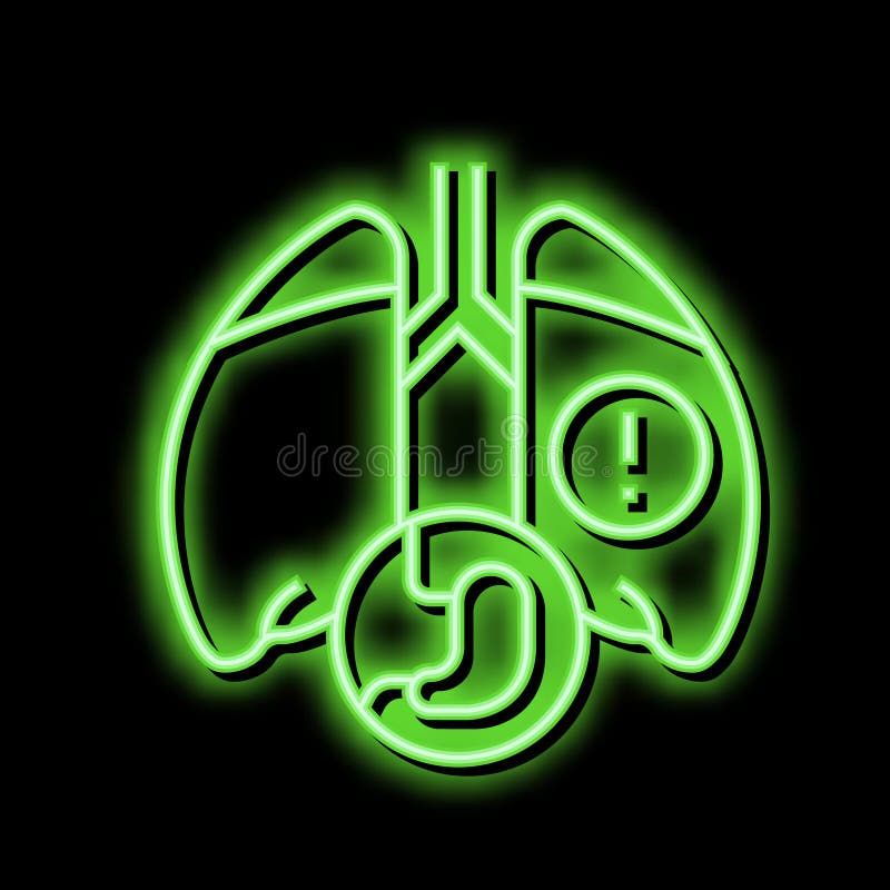 Lung or Breathing Problems Neon Glow Icon Illustration Stock Vector ...