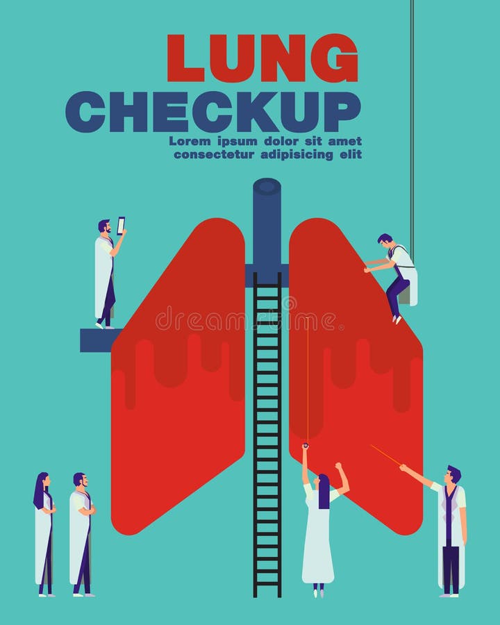 Lung checkup cover flat stock vector. Illustration of clinic - 54848604