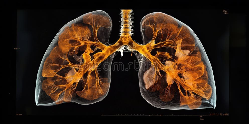 Lung CT Scan Visualization with Intricate Vascular Structures and ...