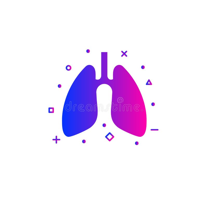 Lung flat icon stock vector. Illustration of internal - 138992914