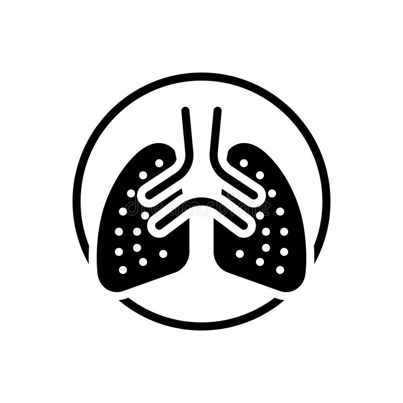 Black Solid Icon for Lung, Breath and Human Stock Vector - Illustration ...