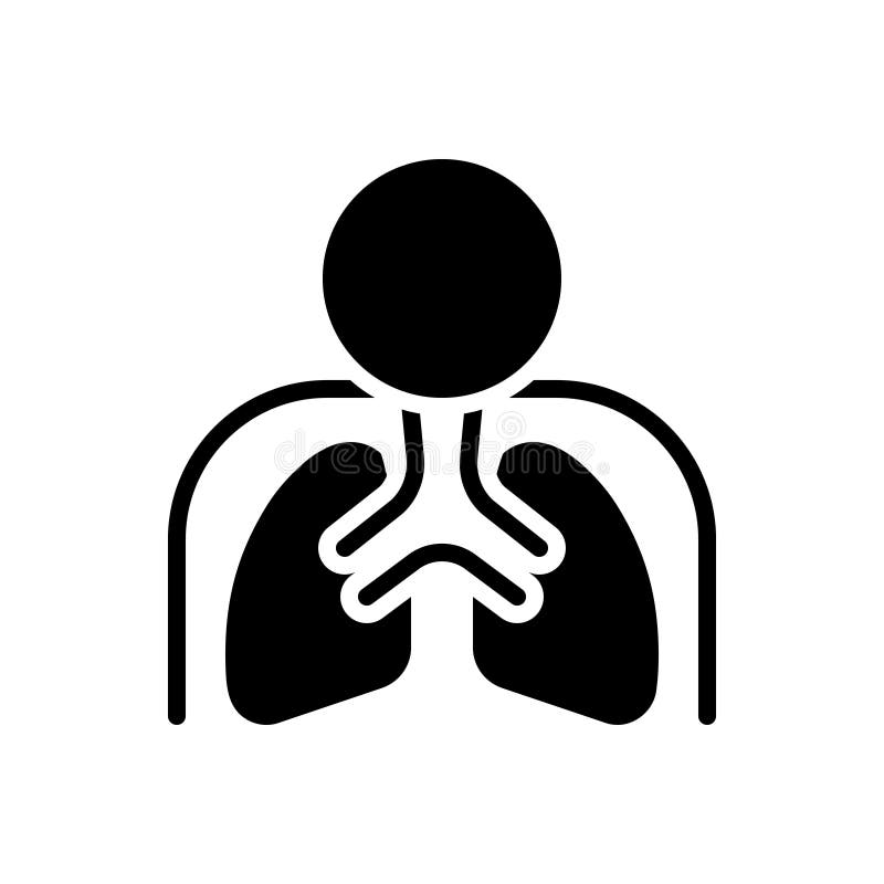 Black Solid Icon for Lung, Breath and Pulmonology Stock Vector ...