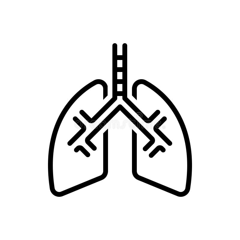 Black Line Icon for Lung, Breath and Human Stock Vector - Illustration ...