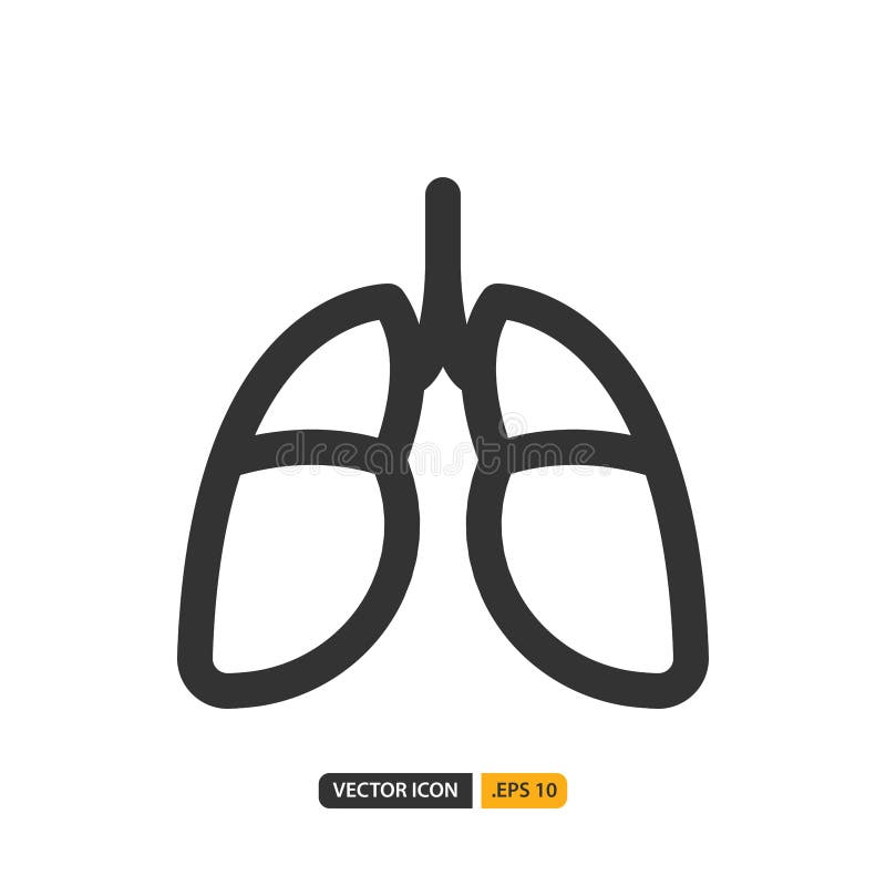Lung Icon in Line Style. Vector Logo Design Template. Modern Design ...