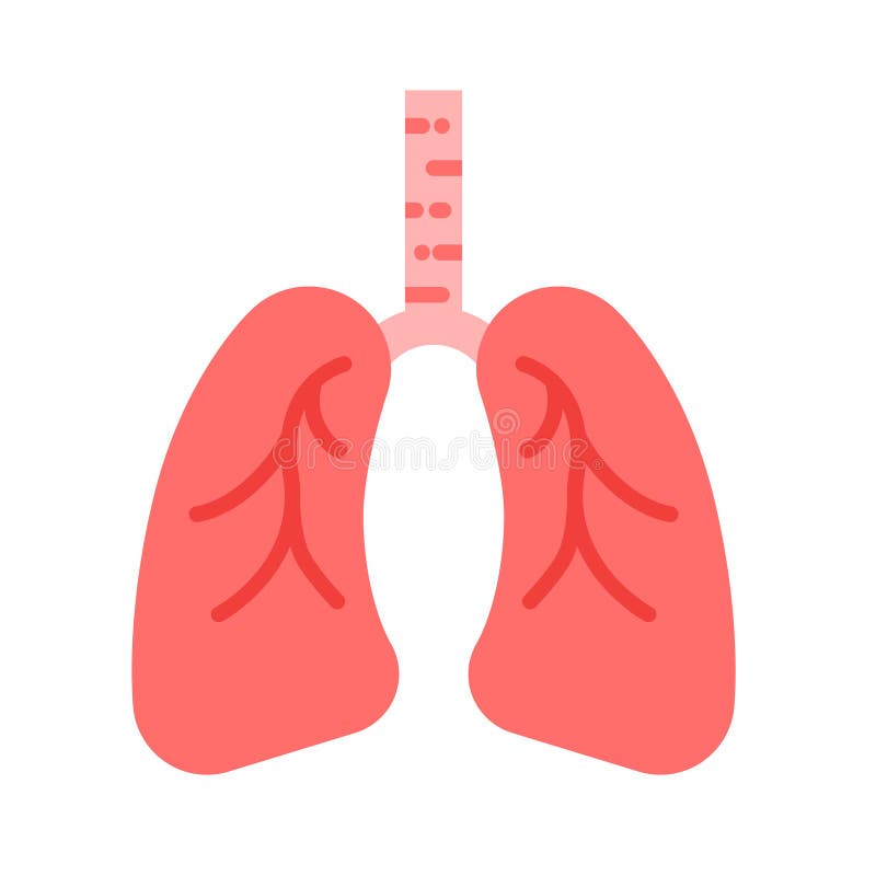 Lung Icon Vector Illustration Design, Lungs Flat Icon Design Stock ...