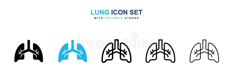 Lung icon vector stock vector. Illustration of white - 348441934