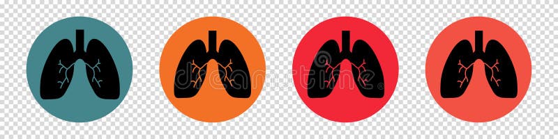 Lung Icons Set - Vector Illustrations Isolated on Transparent ...