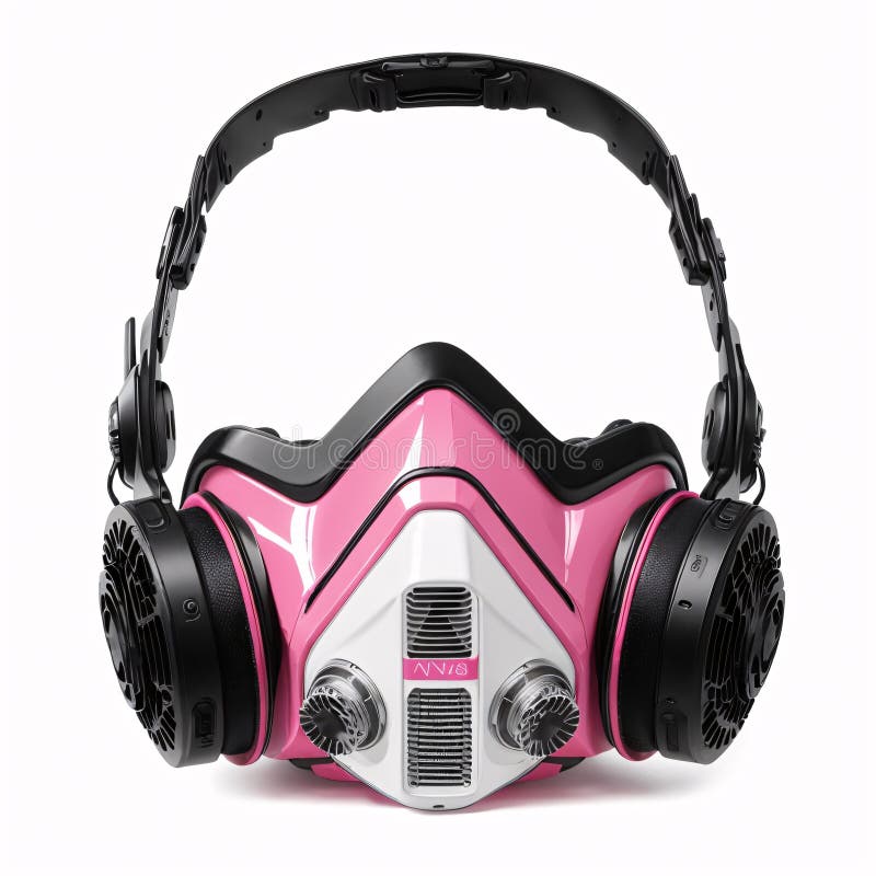 Lung Mask on a Pink Surface and a White Background. Stock Illustration ...