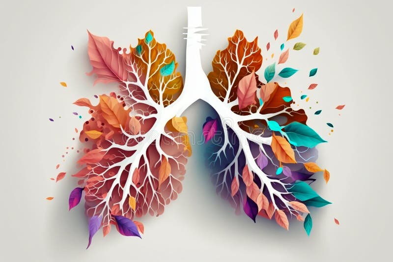 Lung Painting Ideas on Dark Background. Advanced 3D Rendering Stock ...