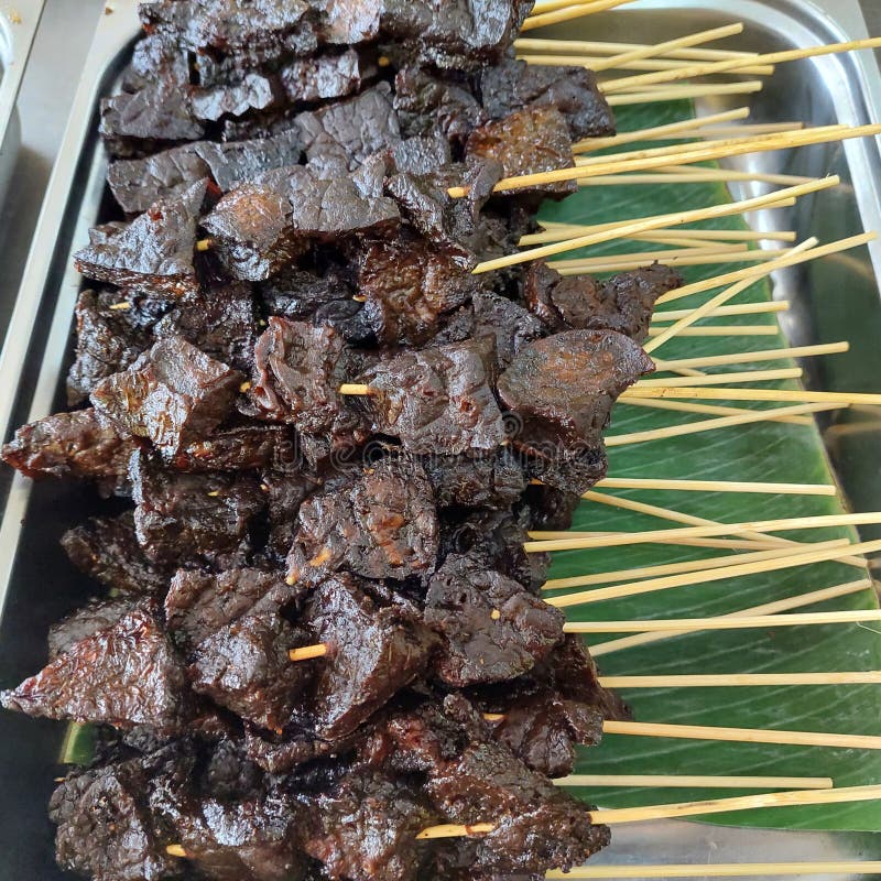 Lung Satay, Made from Beef Lung Stock Image - Image of soil, satay ...