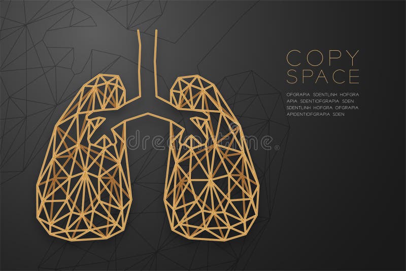 Lung Shape Futuristic Pattern Wireframe Polygon Bokeh Light Structure ...