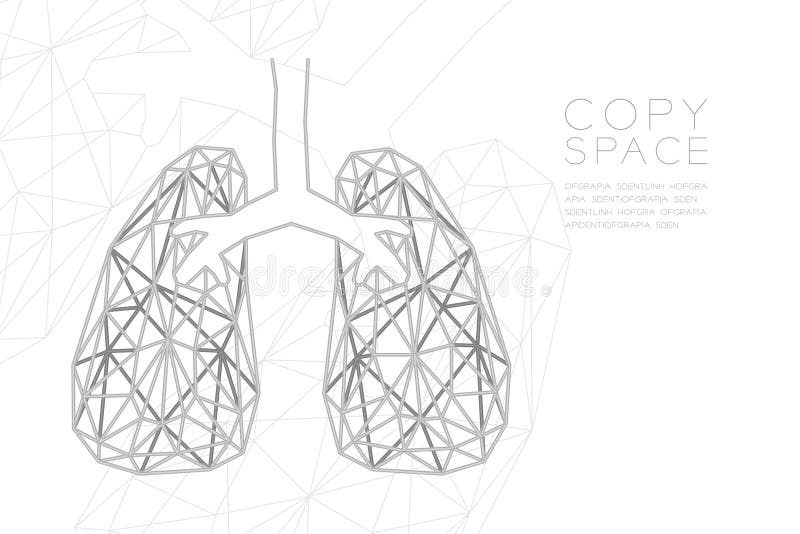 Lung Shape Futuristic Pattern Wireframe Polygon Bokeh Light Structure ...