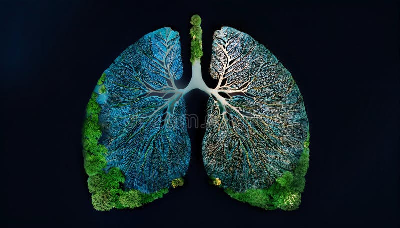 A Lung is Shown with a Tree Growing Out of it Stock Illustration ...