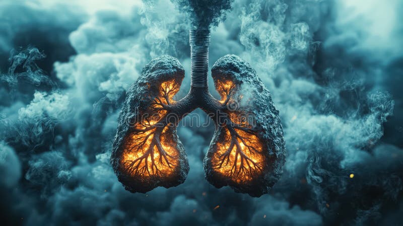 Lung with a Tree Growing Out of it Stock Image - Image of anatomy ...