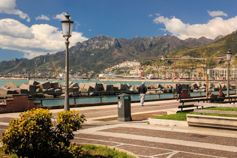 Lungomare Trieste. Salerno. Italy Editorial Photography - Image of ...