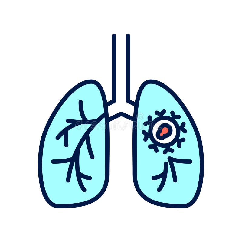 Lungs Cancer Line Color Icon. Oncology. Isolated Vector Element ... Lungs Cancer Line Color Icon. Oncology. Isolated Vector Element ...