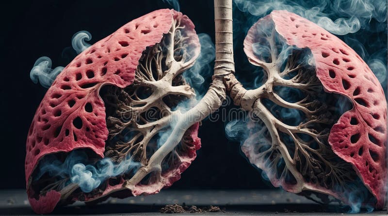 Lungs of a Cigarette Smoker, Consequences of Smoking Cigarettes ...