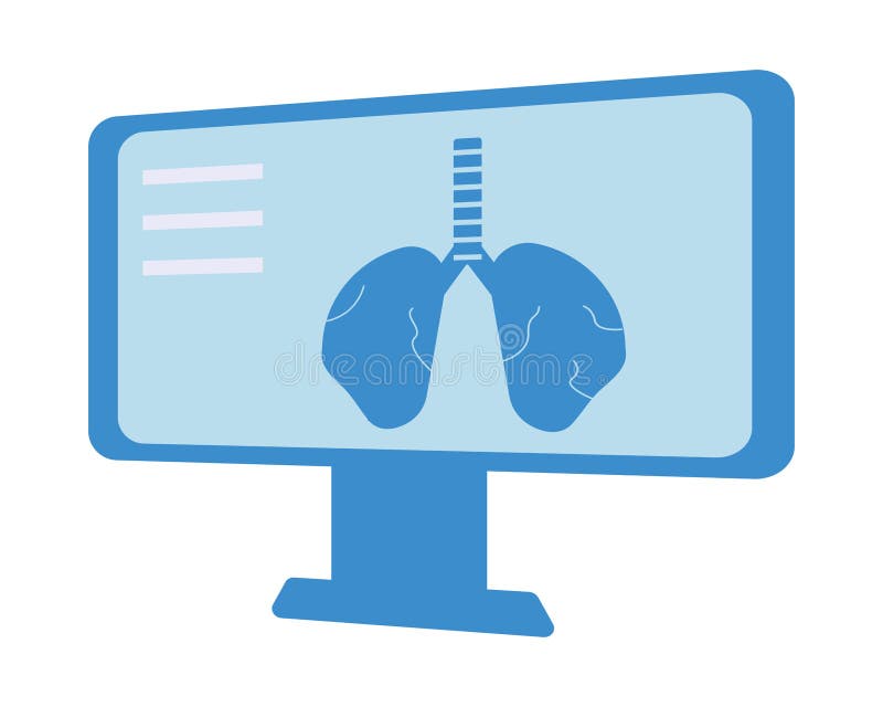 Lungs in display test icon stock vector. Illustration of electronic ...