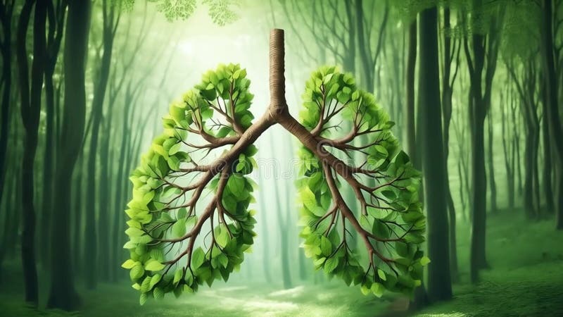 Lungs Formed by Leaves and Tree Branches in Forest. Concept of ...