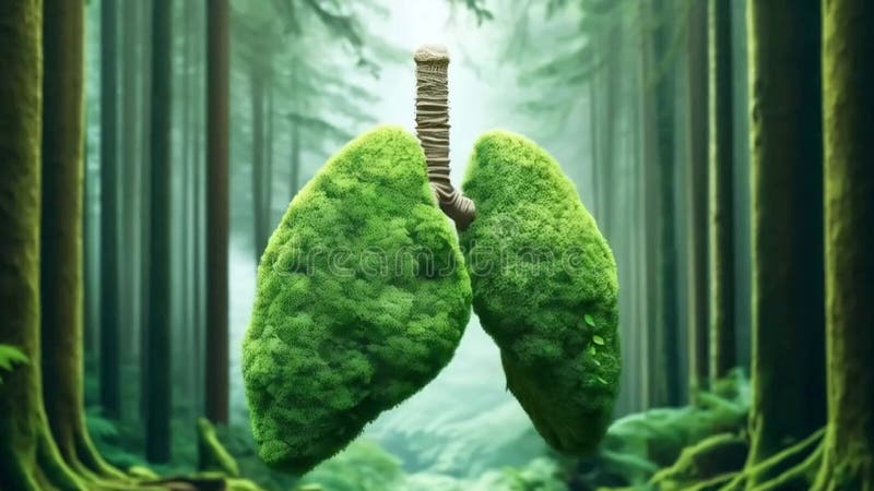 Lungs Formed by Leaves and Tree Branches in Forest. Concept of ...