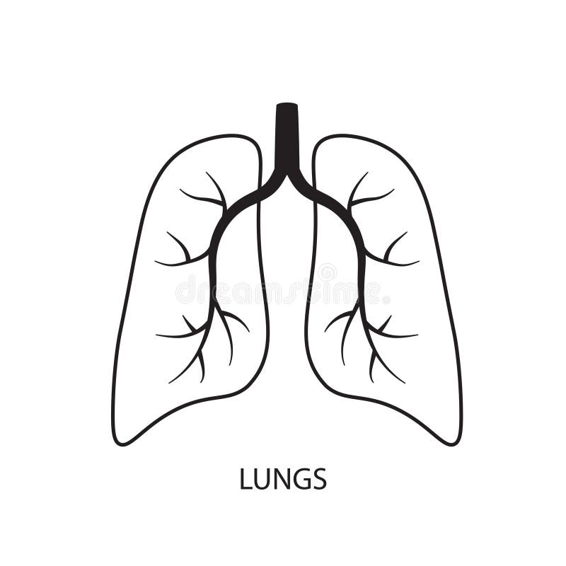 Lungs Icon Flat Style. Human Lungs with Virus. Virus Cells in Lung ...
