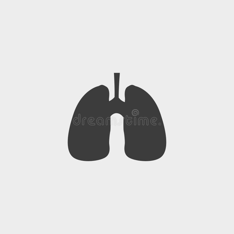 Lungs Icon Flat Style. Human Lungs with Virus. Virus Cells in Lung ...