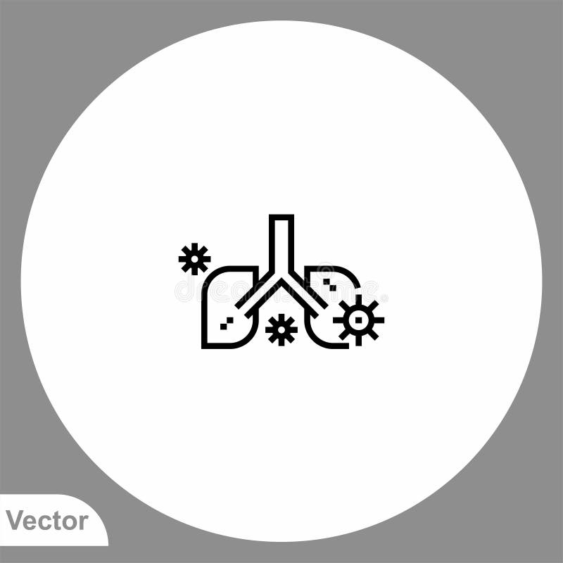 Lungs Vector Icon Sign Symbol Stock Vector - Illustration of illness ...