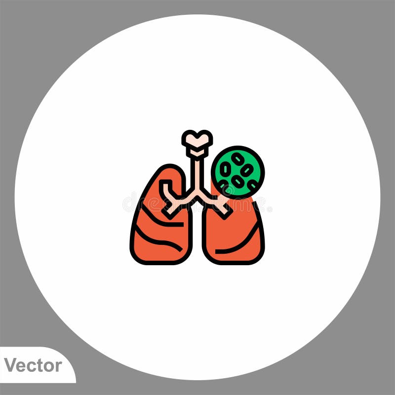 Lungs Vector Icon Sign Symbol Stock Vector - Illustration of isolated ...