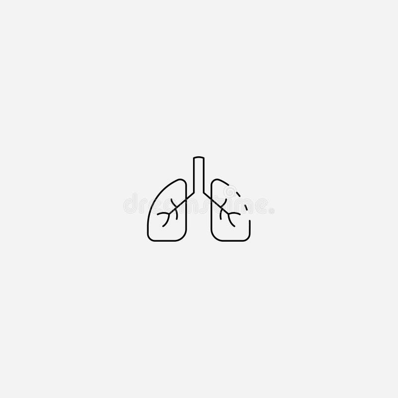 Lungs Vector Icon Sign Symbol Stock Vector - Illustration of bronchial ...